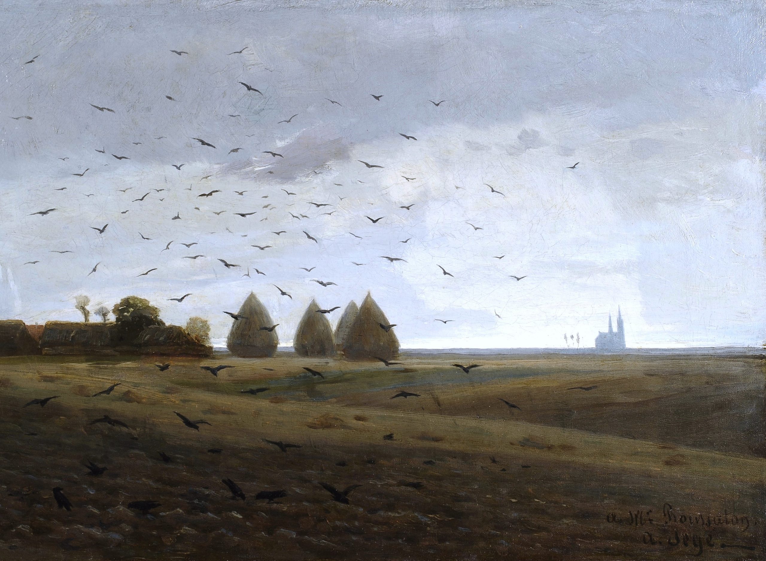 Les corbeaux, plaine de Chartres | Galerie Christian Le Serbon